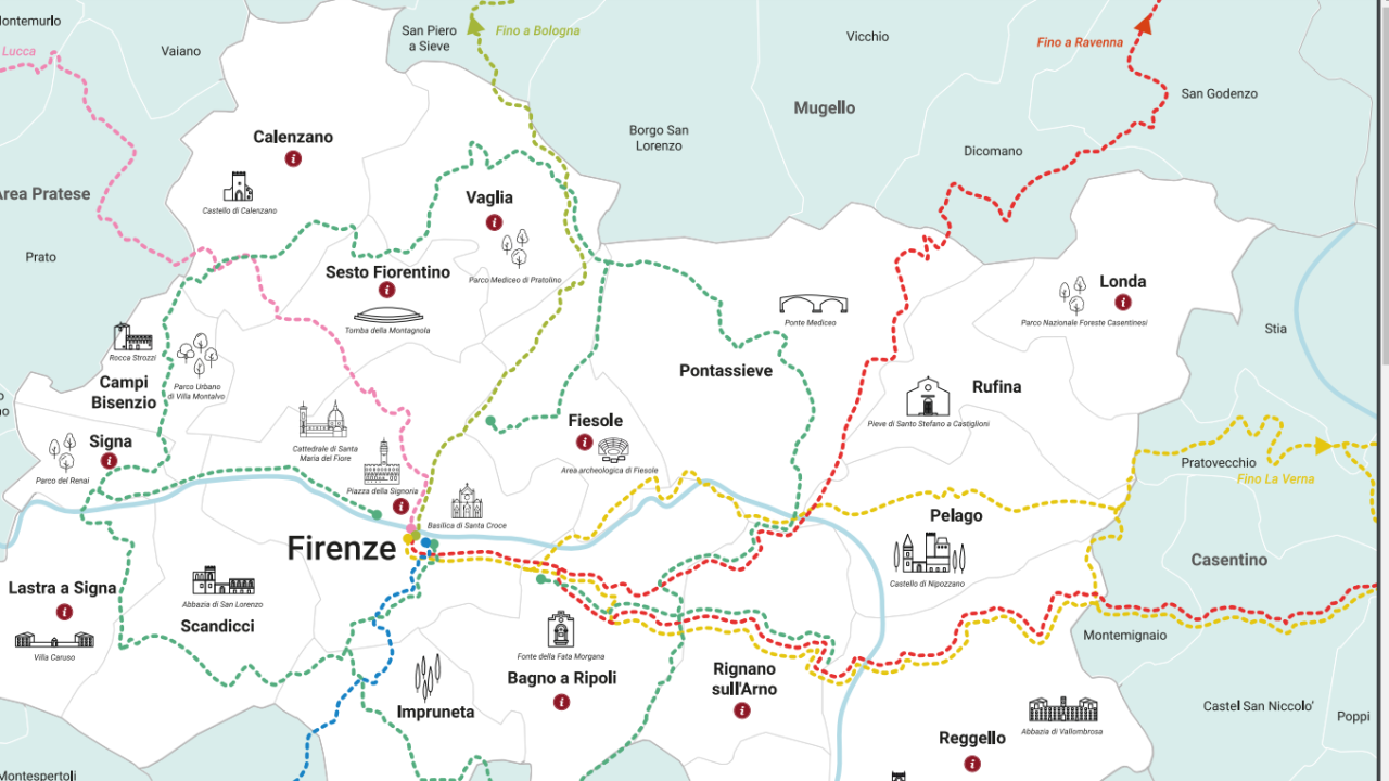 La mappa dei Cammini a Firenze per un turismo sostenibile